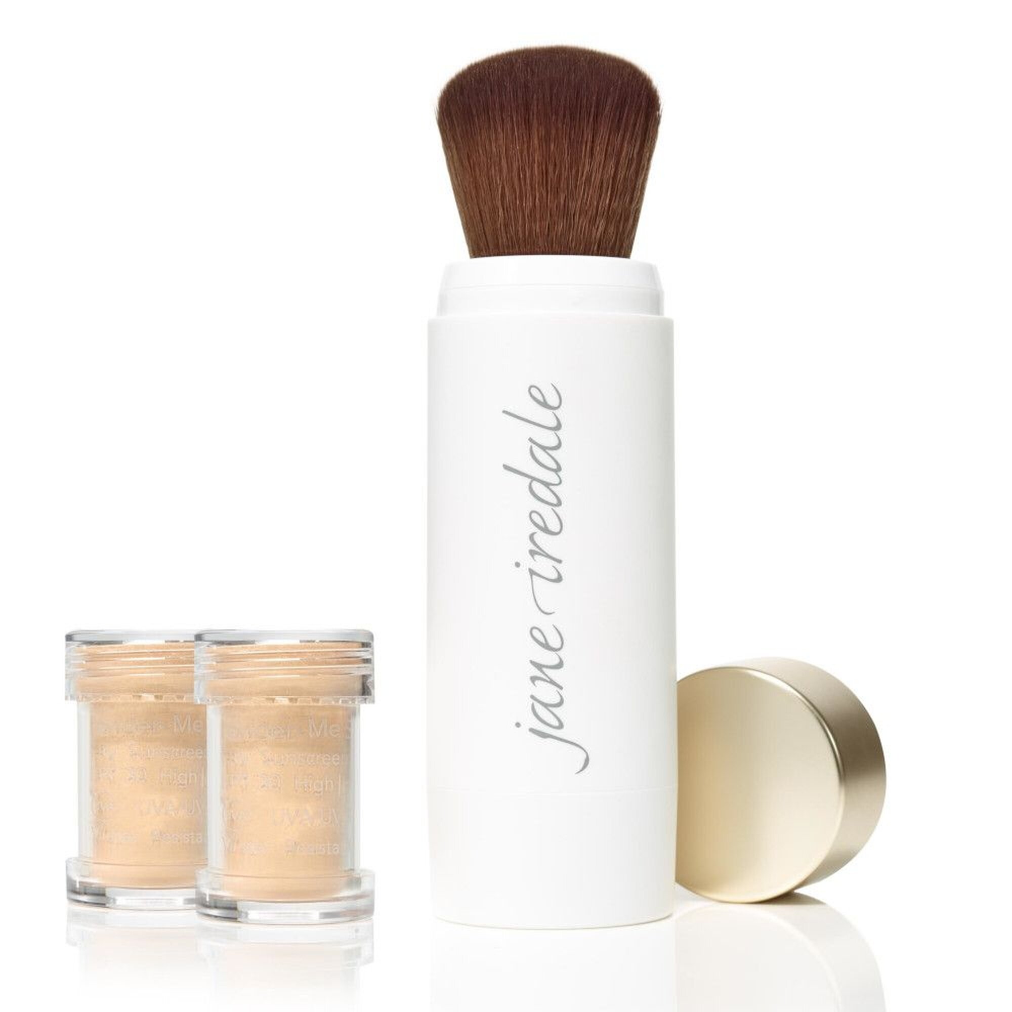 Jane Iredale Рассыпчатая солнцезащитная пудра с кисточкой Powder-Me SPF 30 Dry Sunscreen 2 х 2,5 г оттенок Golden