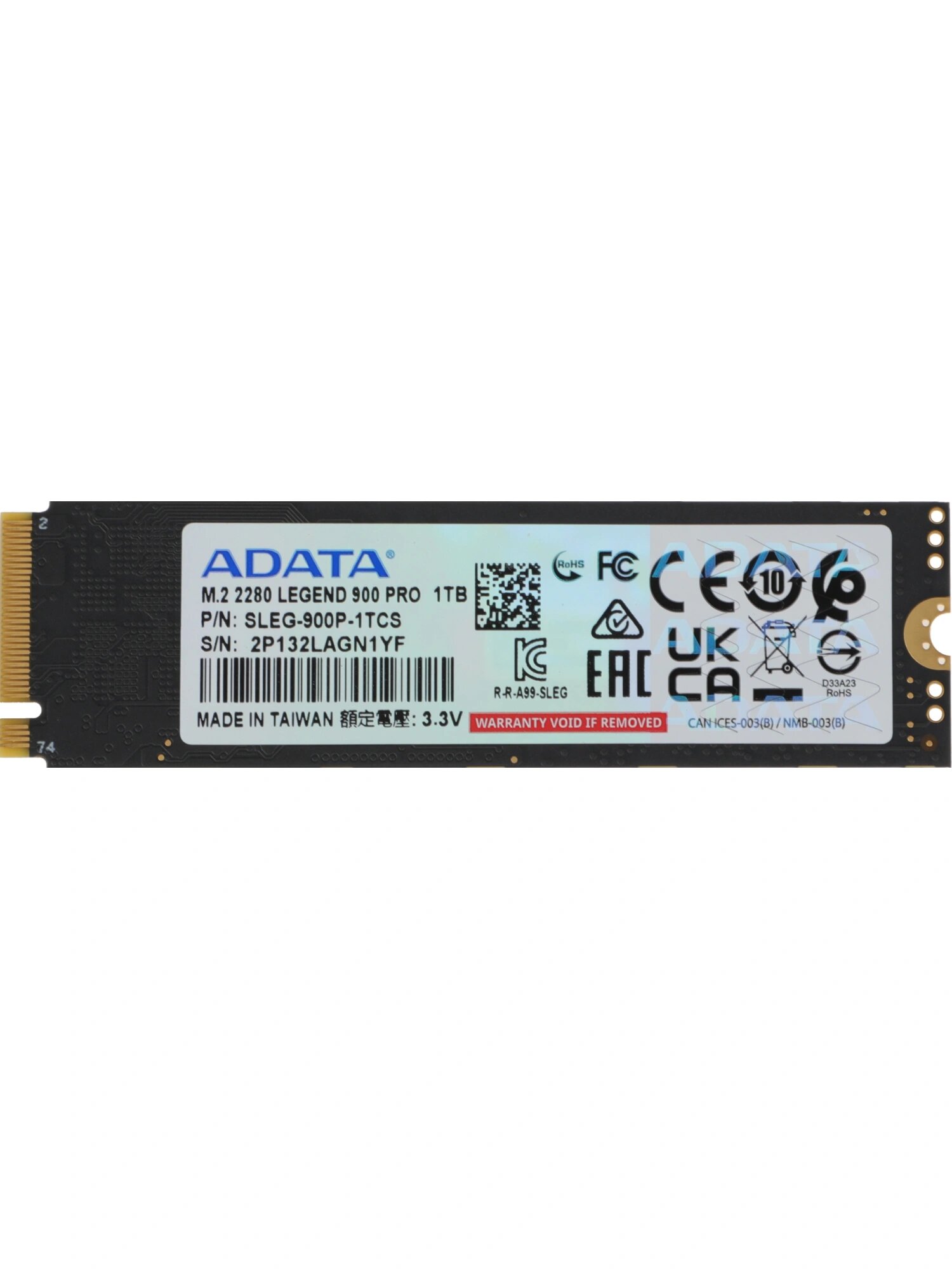 Твердотельный накопитель A-Data Legend 900 Pro 1024ГБ, M.2 2280, PCIe 4.0 x4, M.2 SLEG-900P-1TCS