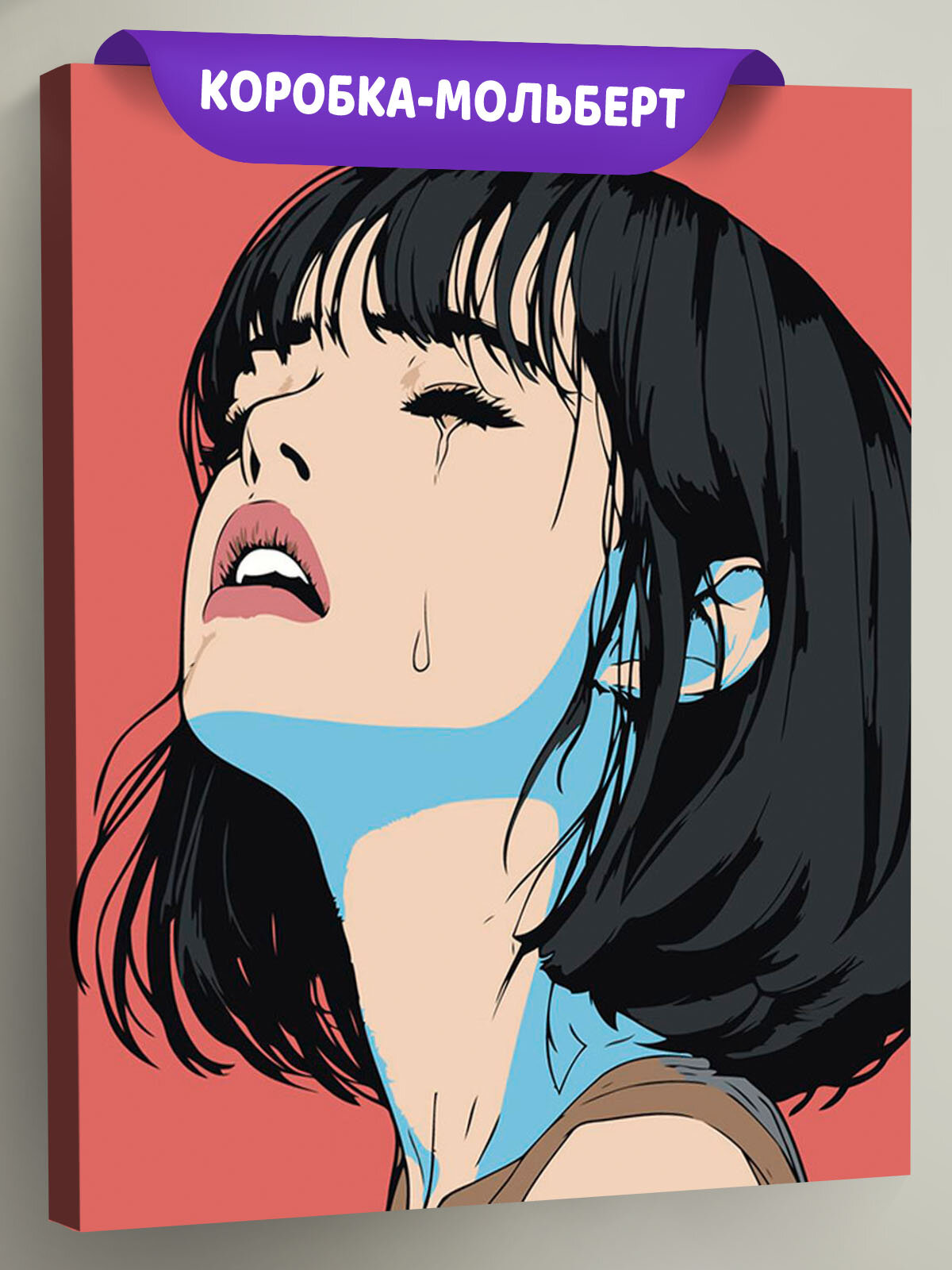 Картина по номерам на холсте с подрамником "Девушка плачет, в стиле аниме арт" Раскраска 40x50 см, Люди Портреты