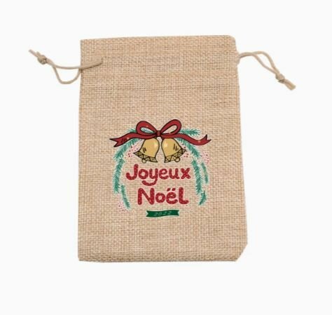 Мешок для подарков новогодний 15*20 см колокольчики