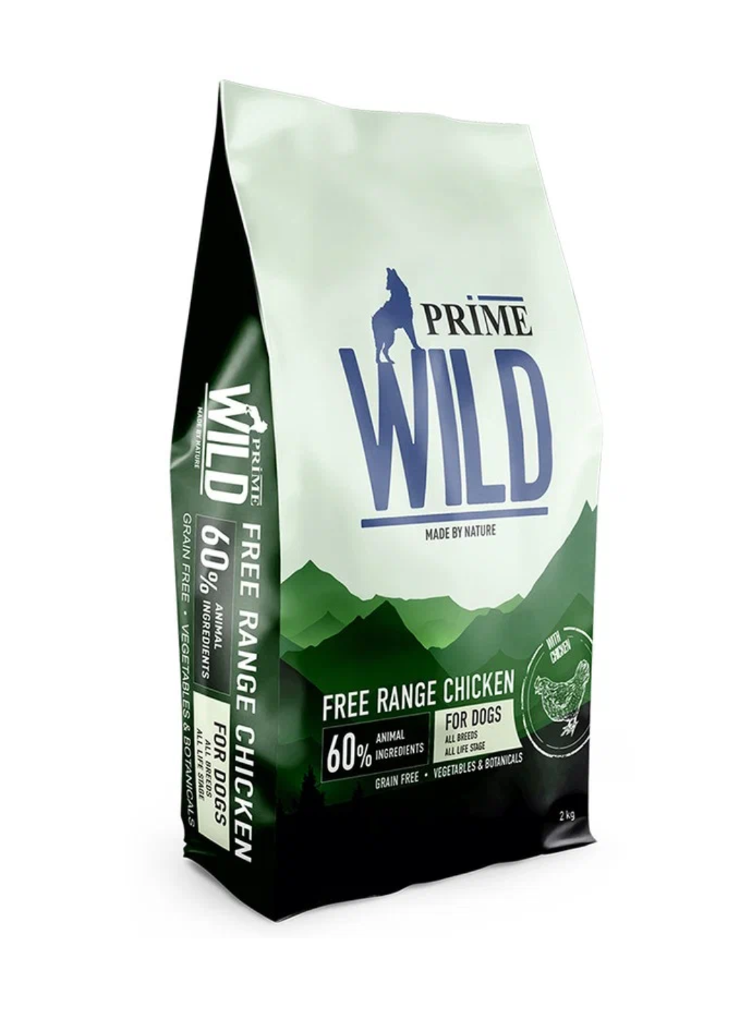PRIME WILD GF FREE RANGE с курицей 2кг для щенков и собак всех пород