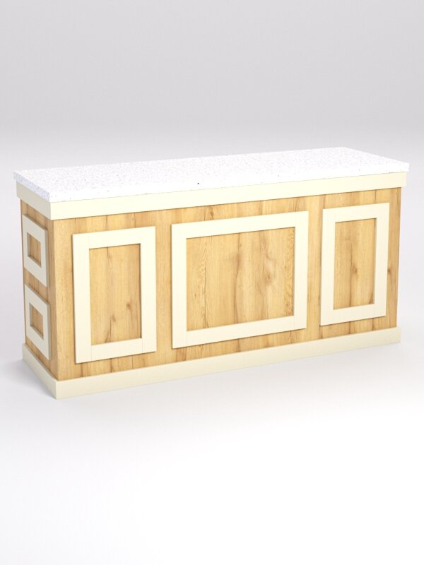 Стол для цветочного магазина "букет" №5А, влагостойкая столешница ДСП 38мм, Дуб Золотистый и Крем Вайс