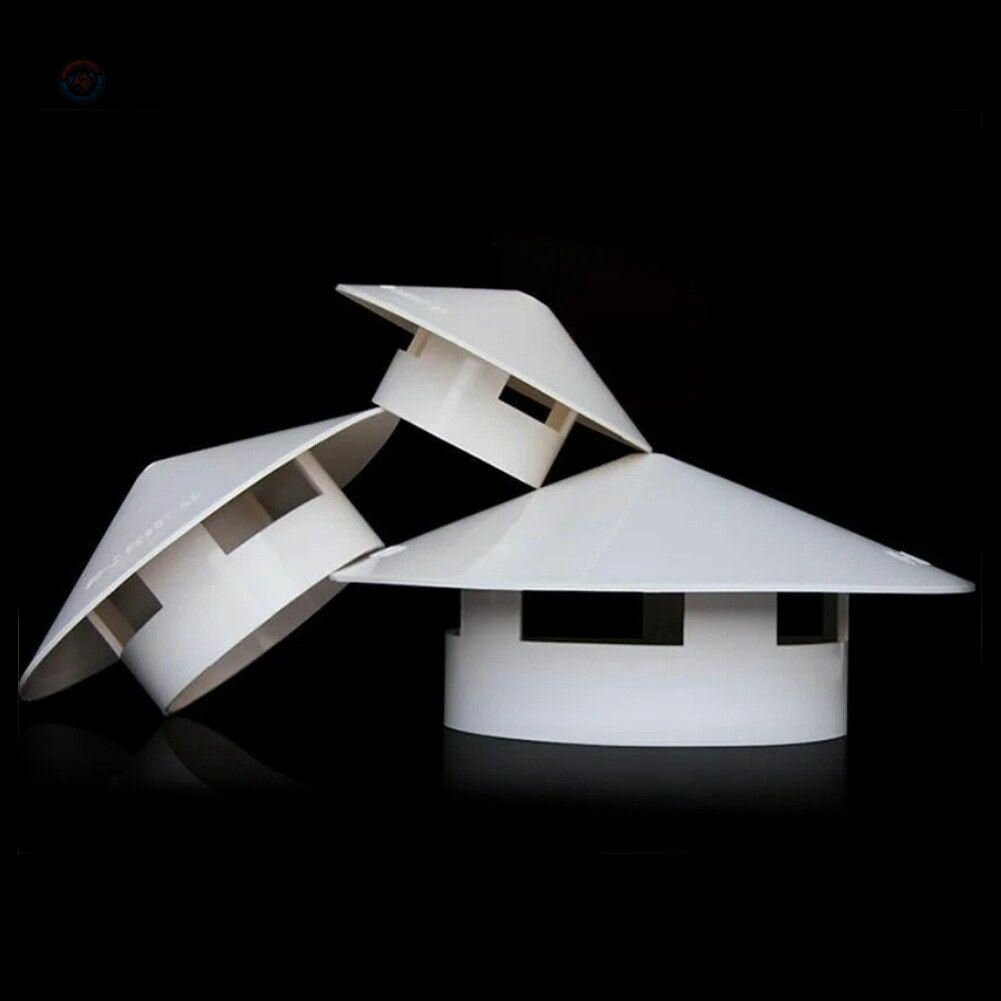 Колпак дождевик для вентиляционной трубы 75-160 мм, круглая ПВХ-решетка для крыши, защита от дождя и мусора, белый вентиляционный зонт