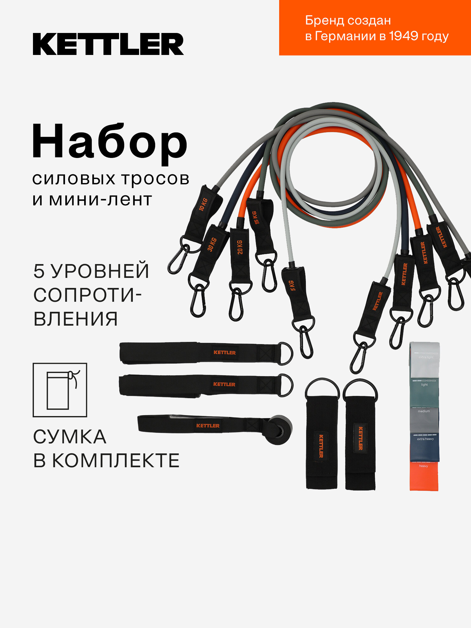 Набор силовых тросов и мини-лент KETTLER