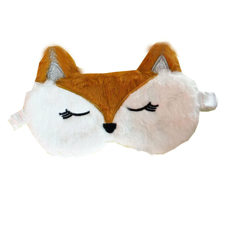 Маска для сна «Лиса» для детей и взрослых, милые плюшевые маски для сна в виде животных с мягкими ушками и ресничками, удобная повязка для сна, забавный дорожный козырек, уютная маска для сна для девочек и мальчиков