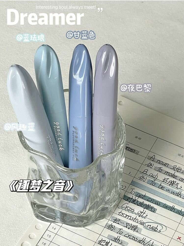 Набор 4 маркеров-текстовыделителей - неоновые, двухсторонние, пастельные оттенки