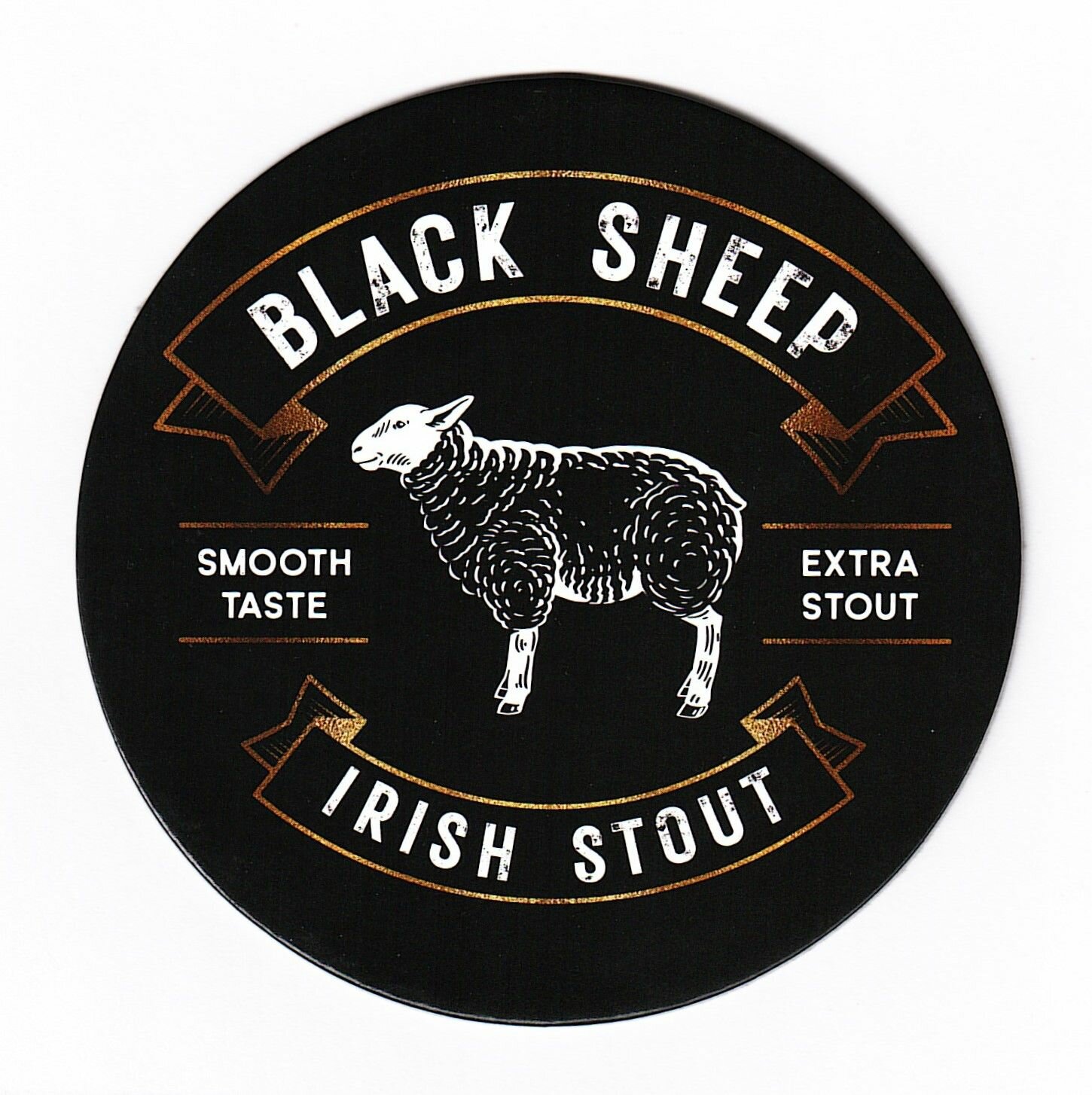 Бирдекель (костер) Black Sheep glossy Ирландия (подставка под пивной бокал)