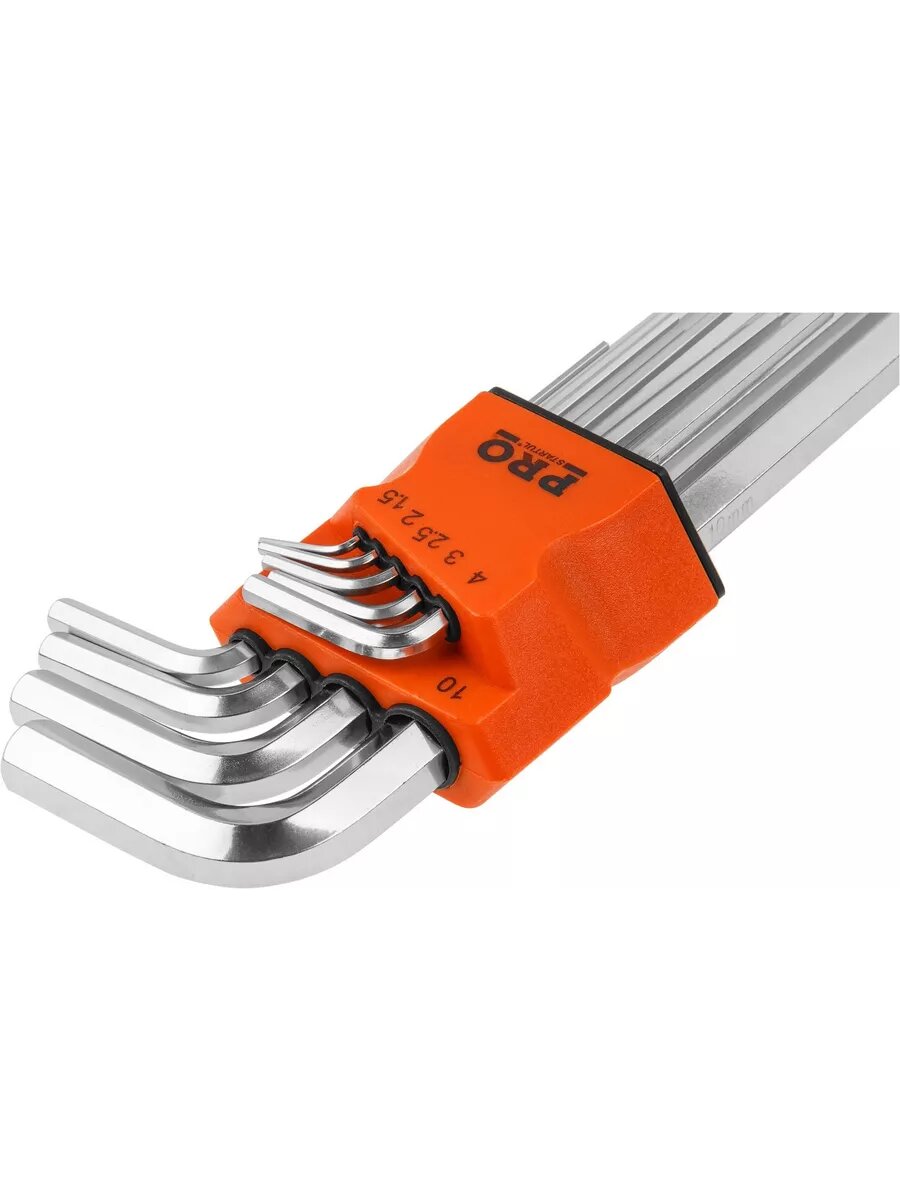 Набор ключей шестигранных 1,5-10 мм 9 предметов длинных с шаром PRO STARTUL (PRO-89209)