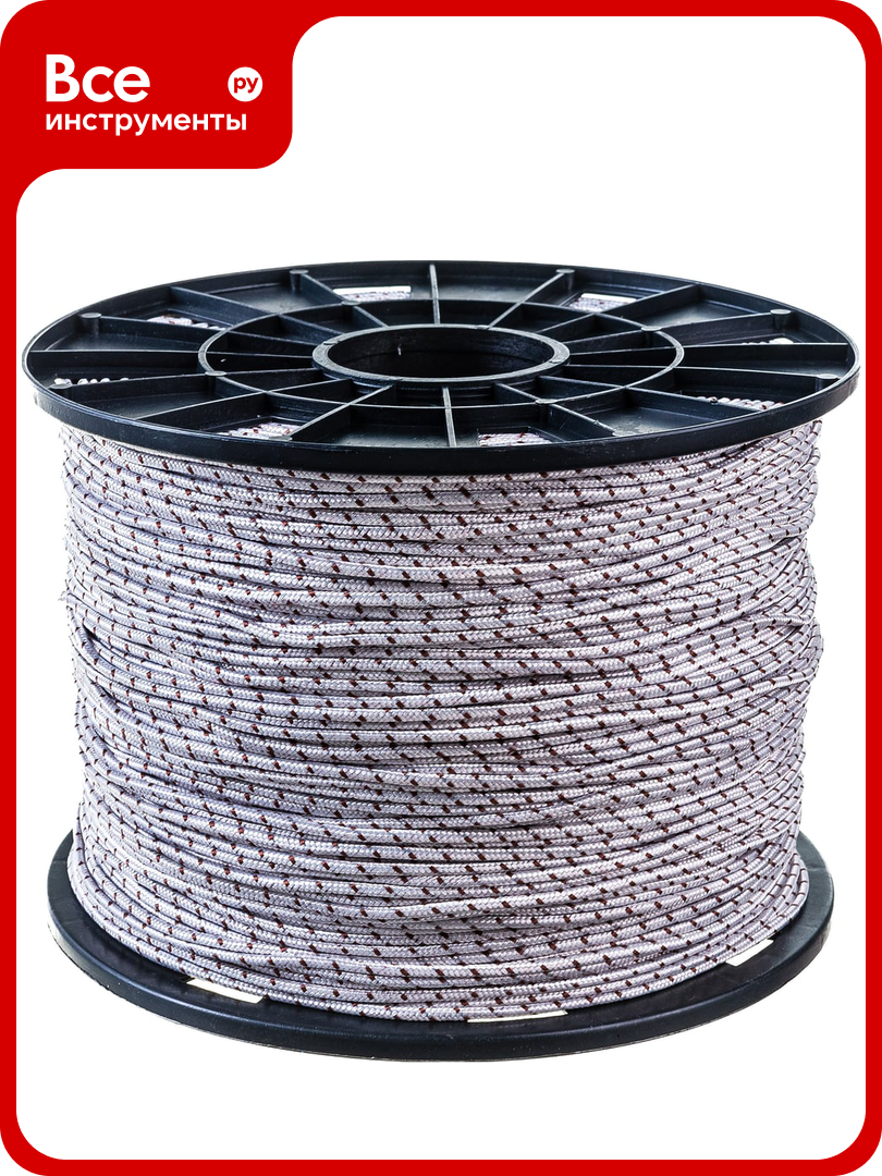 Полиамидная капроновая веревка, 16-прядная, катушка, 3мм х 500м Эбис