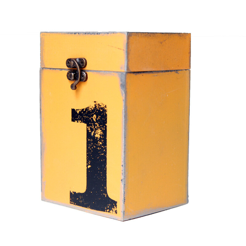 Винтажная деревянная копилка-цифра для дома – настольная копилка в деревенском стиле для декора детской комнаты, украшение ручной работы, 10 x 8 x 14,5 см