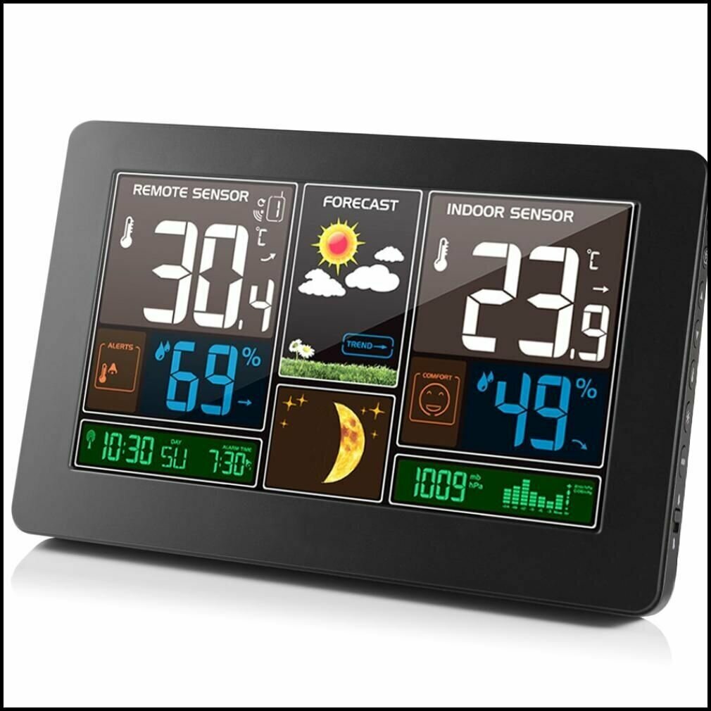 Беспроводная метеостанция Крытый Наружный погодный термометр 3-в-1 Гигрометр