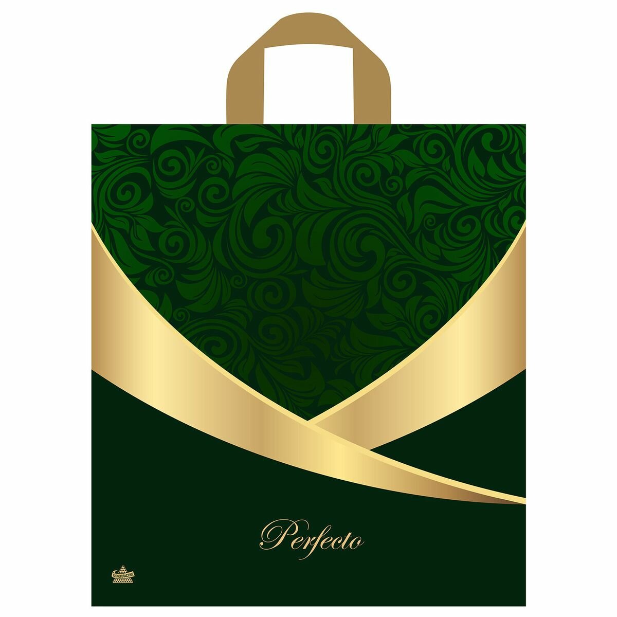 Пакет с петлевой ручкой Тико ПВД, 40х37см, "Перфекто Малахит", 95мкм (н00268697), 25шт.