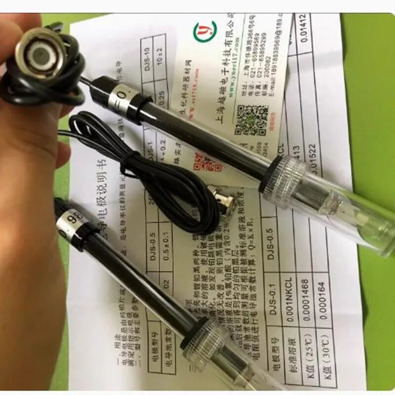 Проводящий электрод. Черный платиновый электрод DJS-1E, обнаружение сточных вод; Яркий электрод DJS-1, обнаружение чистой воды, DJS-1E