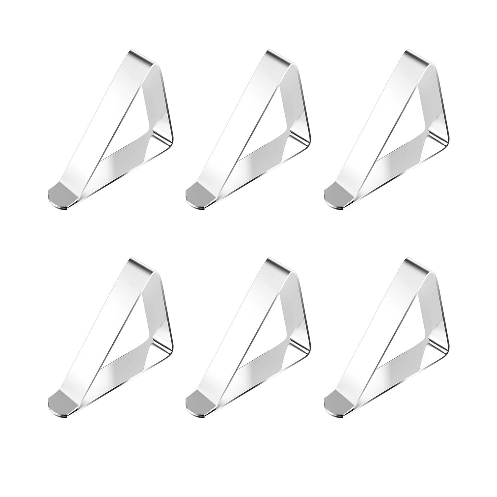 6 шт. зажимов для скатертей из нержавеющей стали треугольной формы с отверстием 5 см для использования на открытом воздухе и в помещении