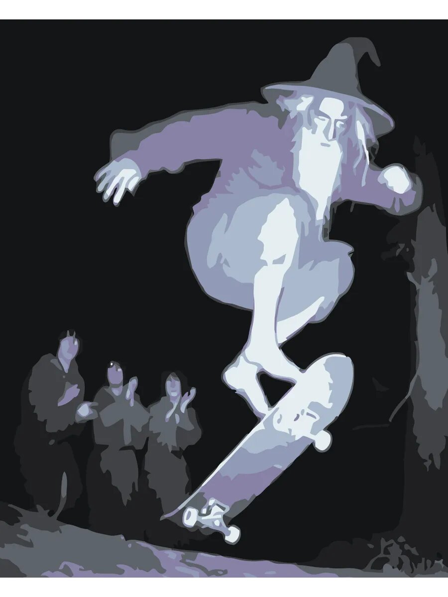 Картина по номерам Дамблдор на Скейте Гарри Поттер