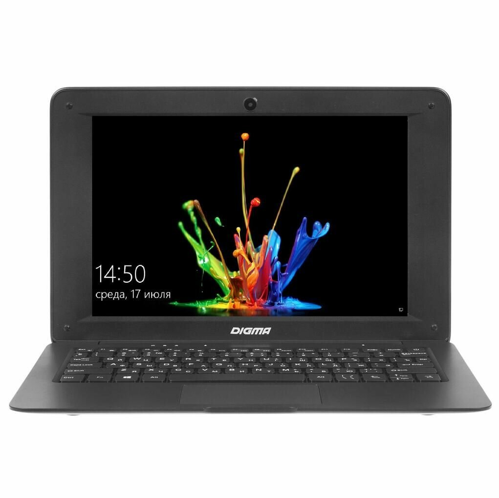 10,1" Ноутбук Digma EVE 10 C301 (ES1050EW) черный - 1366x768, IPS, Intel Celeron N3450, ядра: 4 x 1,1 ГГц, 3 ГБ, eMMC 32 ГБ, Intel HD Graphics 500, Windows 10 Home
