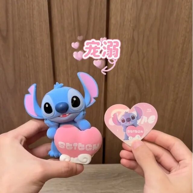 Кукла-флокинг Disney Stitch Sweet Pink Series, милая фигурка-сюрприз, коллекционная игрушка-сюрприз для девочки