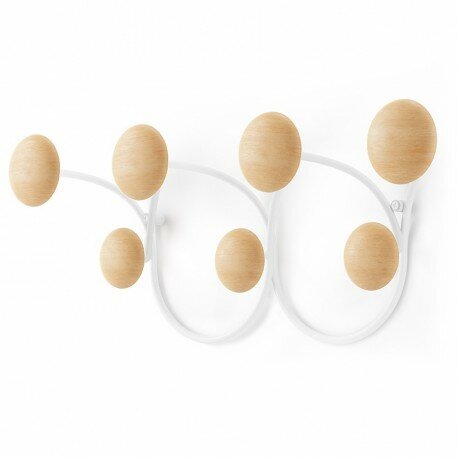 Вешалка настенная dotsy, белая/натуральное дерево
