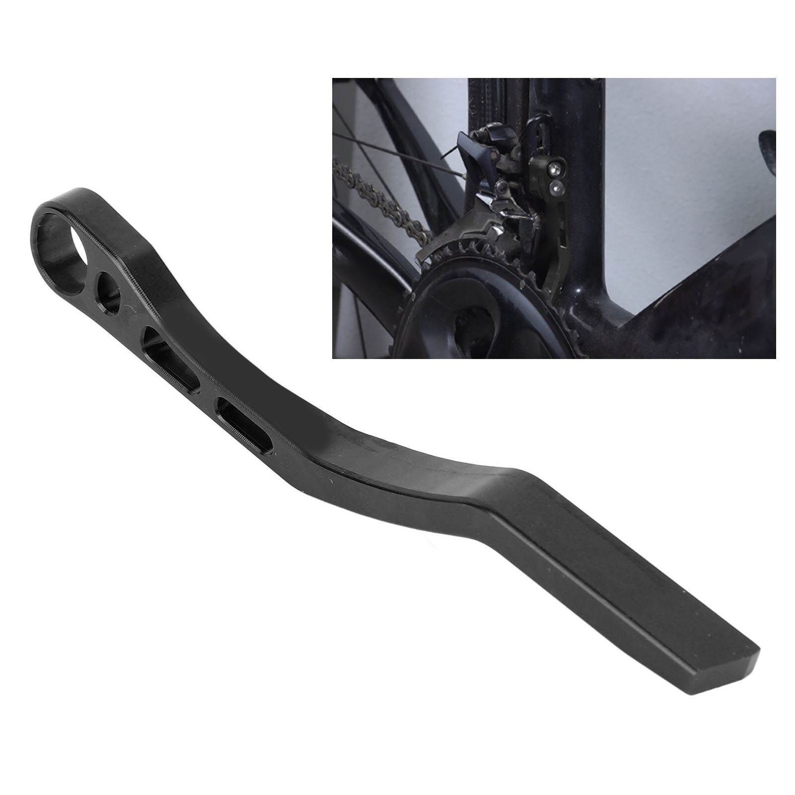 Уловитель велосипедной цепи, противоскользящий алюминиевый анодированный держатель велосипедной цепи для дорожного велосипеда, аксессуар, черный