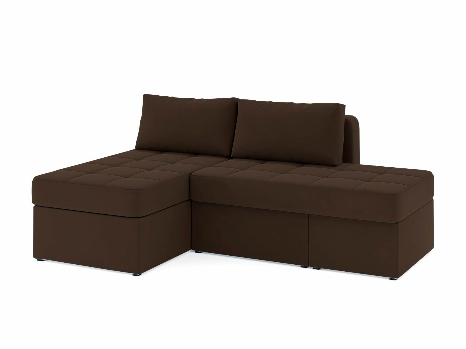 Угловой диван Оливер, еврокнижка-трансформер, угол универсальный, велюр Зара Браун 20