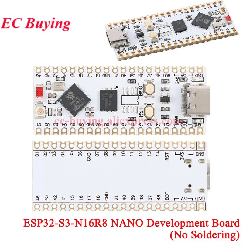 ESP32S3 NANO ESP32-S3 WROOM N16R8 CAM плата Бежевый, 1pc, ESP32-S3 NANO