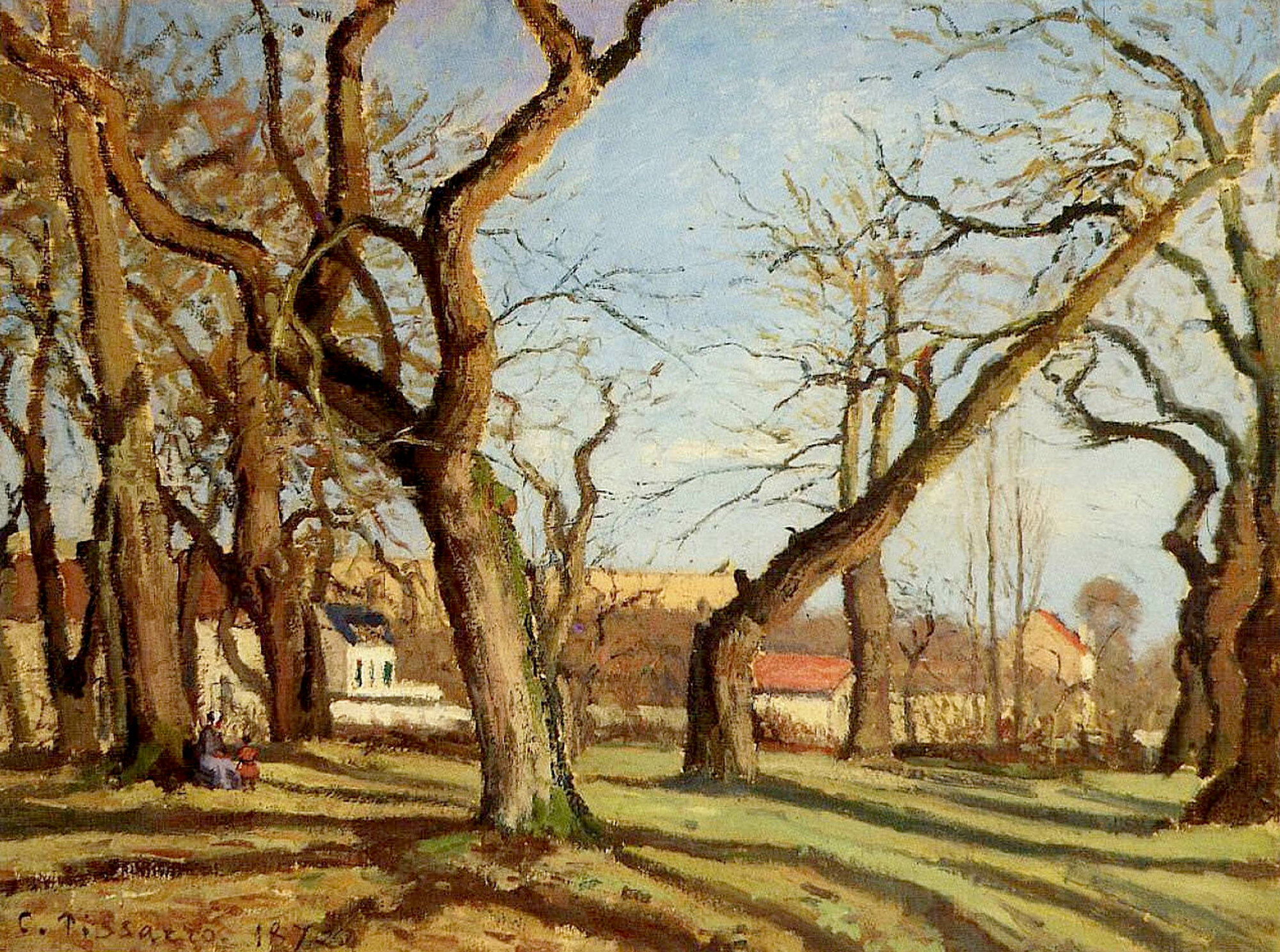 Картина Писсаро Камиля Каштановые рощи у Лувесьена 1872 80х60 см