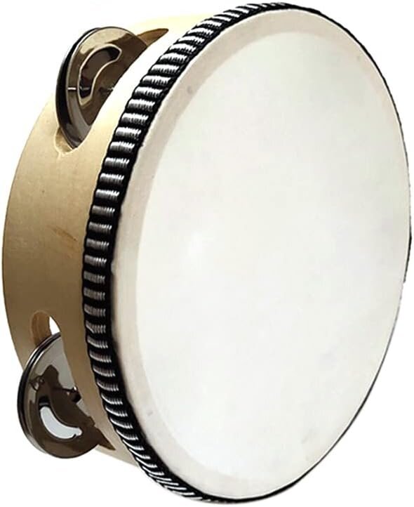 Музыкальный табарейн барабан круглый перкуссия подарок для вечеринок в КТВ, материал: барабанная кожа из овечьей шкуры + деревянное кольцо + нержавеющие стальные полотна, диаметр барабана: 100мм/4", 150мм/6", 175мм/7", 200мм/8", 250мм/10" (по желанию),