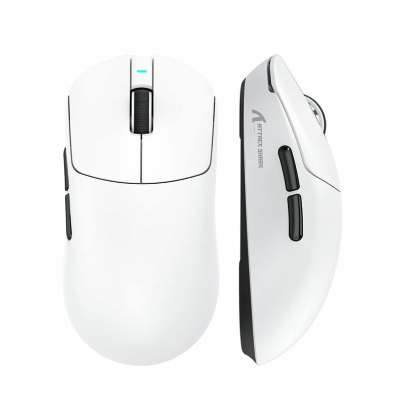 Беспроводная игровая мышь Attack Shark X8Plus, Bluetooth + 2.4Ghz USB, PAW3395Pro, 40000Dpi, белый