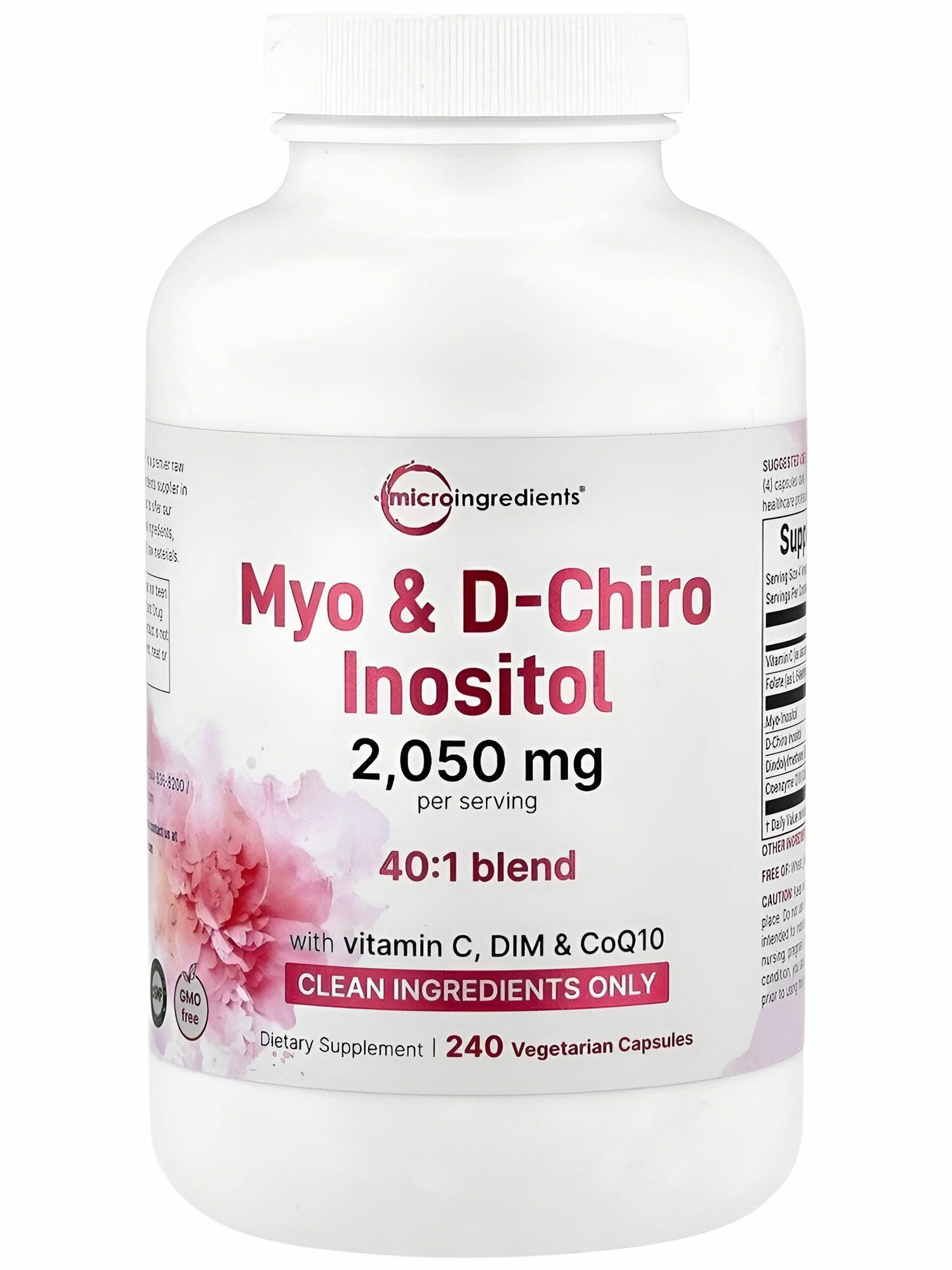 Myo D-хироинозитол, 240 вегетарианских капсул, Micro Ingredients