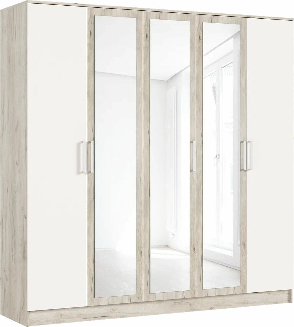 Шкаф 5-ти створчатый 2,0м. Мартина Кашемир, Дуб Крафт серый