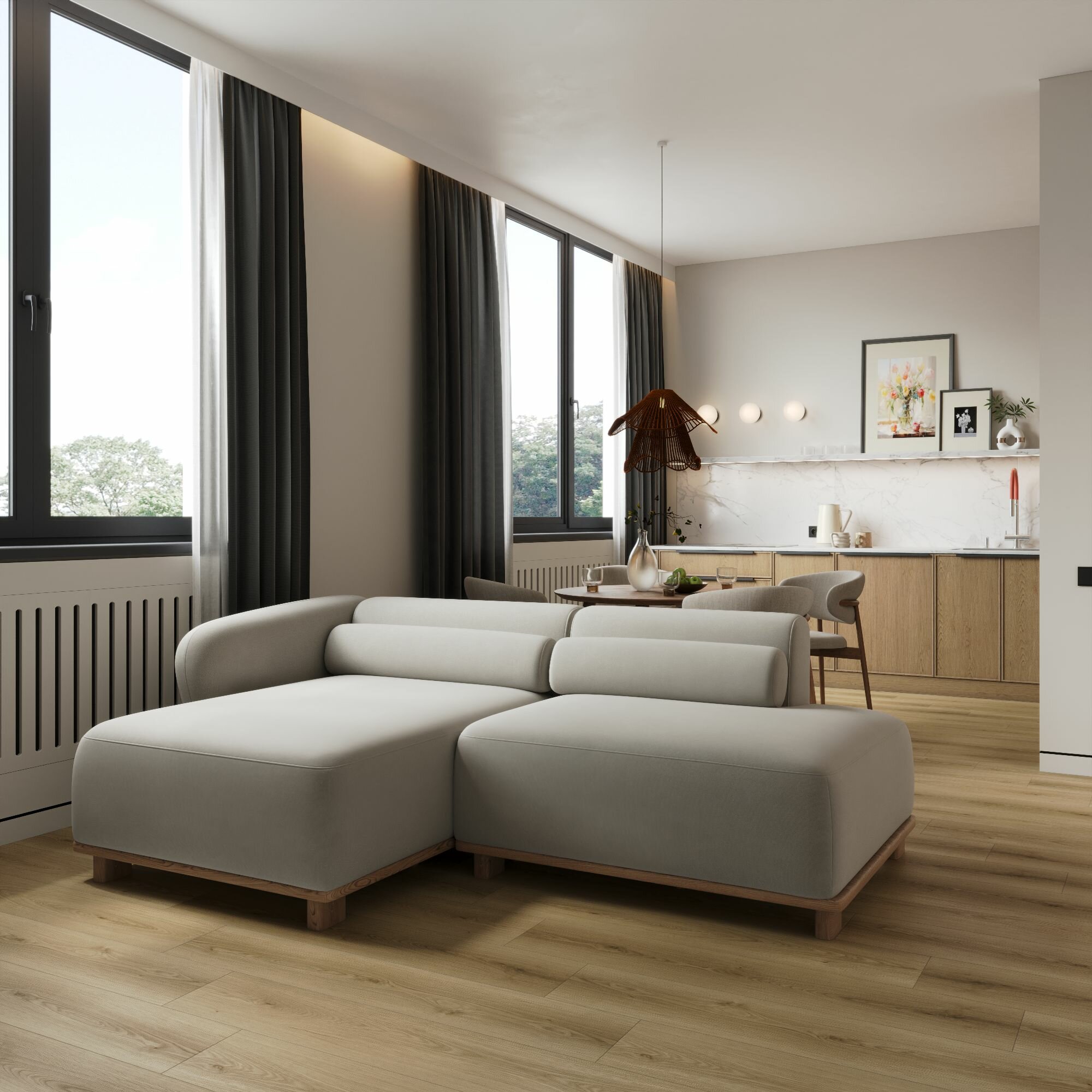 Кварц виниловый ламинат Floorwood Uantroo 0,5 защ. слой 5 мм толщина c подложкой Дуб Родер (2,23 кв. м)