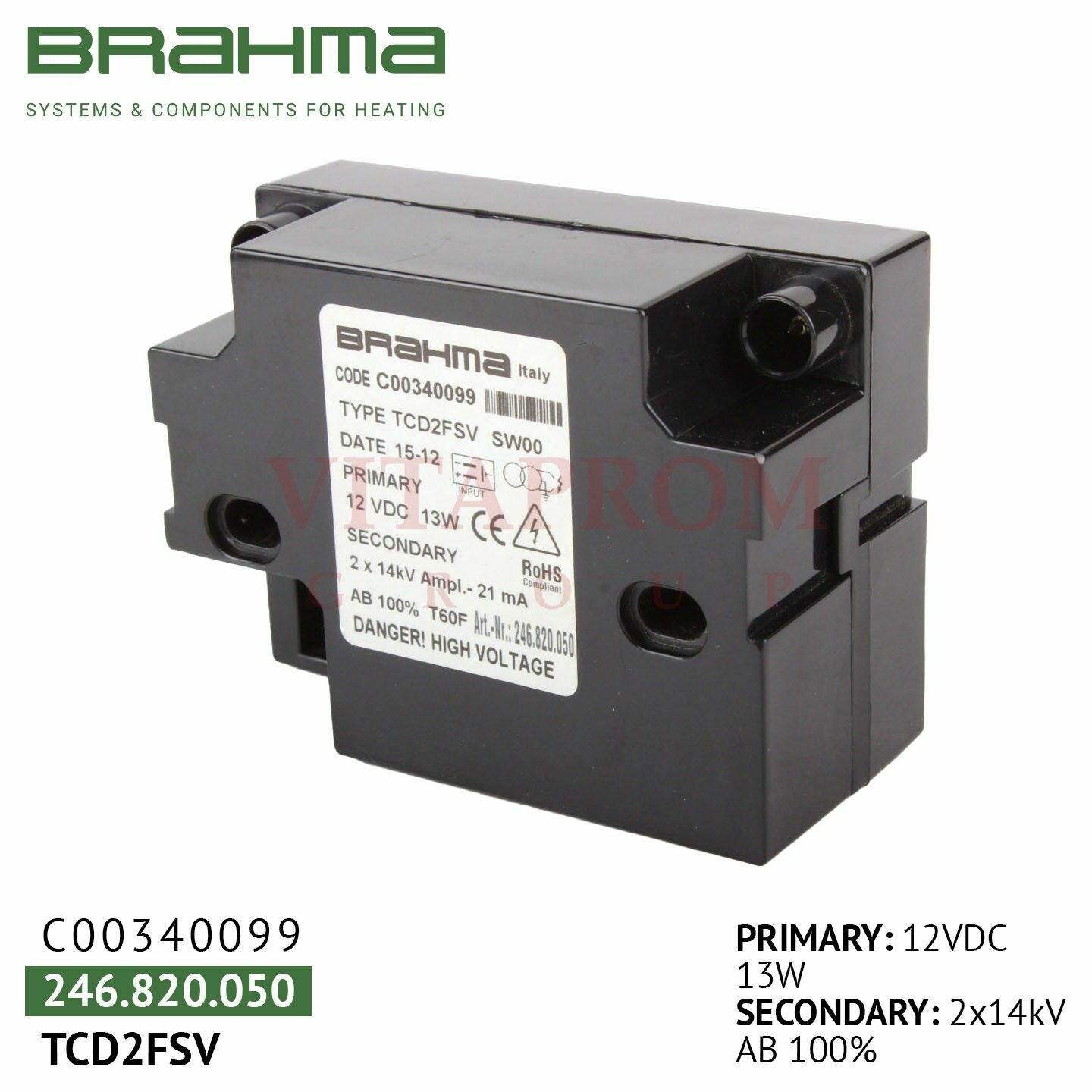 Трансформатор Brahma TCD2FSV, C00340099 — фото 1