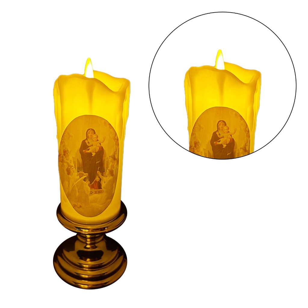 Светодиодная свеча лампа девственница Христос Тилайт Электронный Бесплатный Религиозный Молитвенный Свет Религиозный украшение