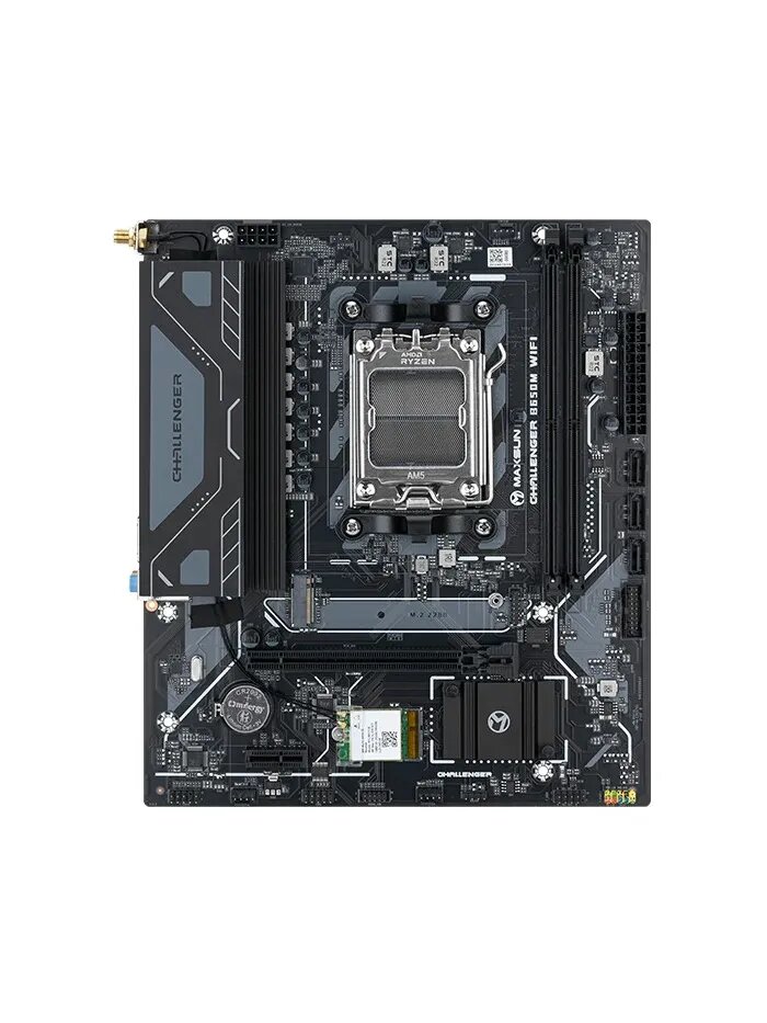 Материнская плата MAXSUN MS-Challenger B650M WIFI V2 mATX AM5 AMD B650 2xDDR5 (128ГБ)