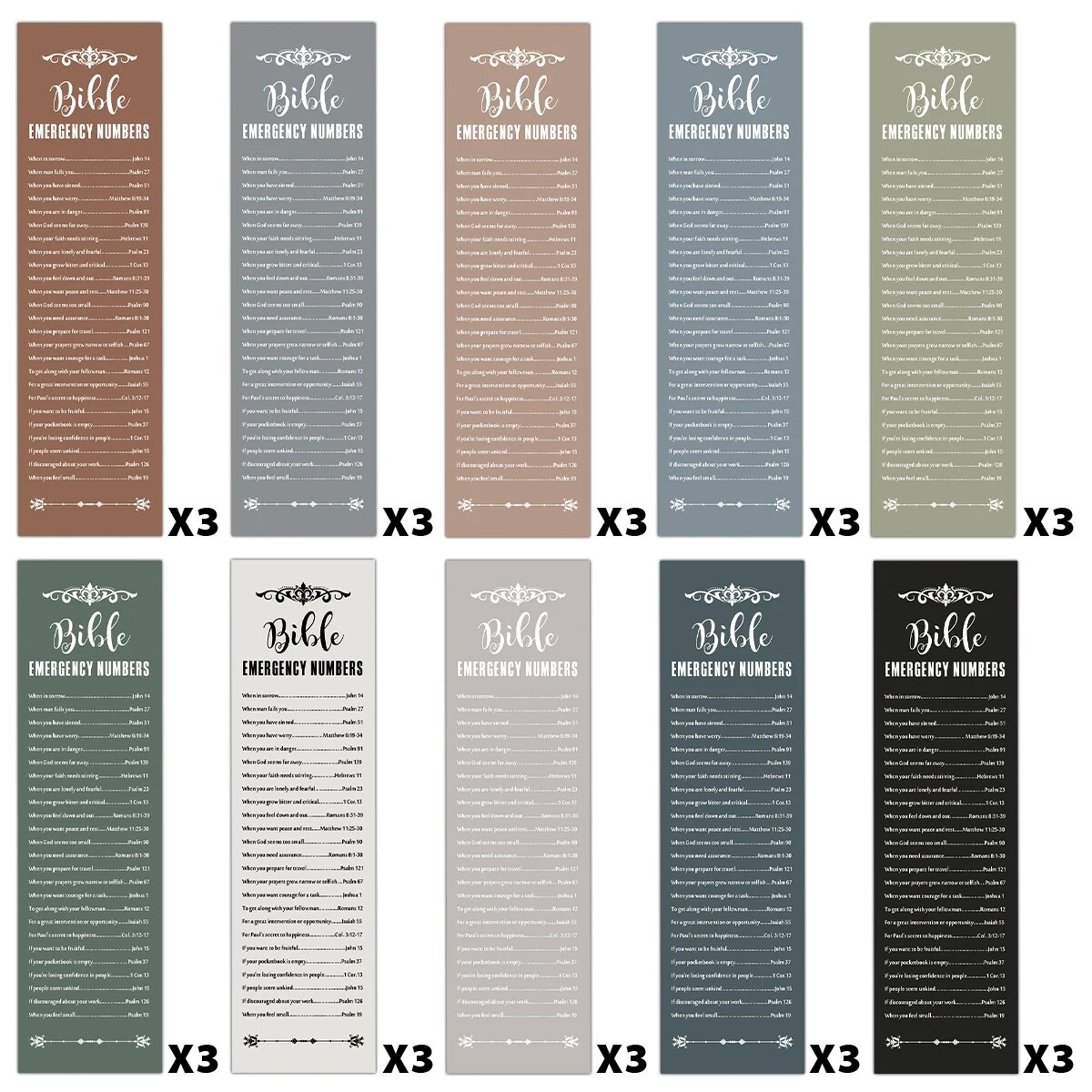 Набор Из 30 Маркеров Для Библии В Цветах Моранди С Контактами Для Экстренных Случаев, Для Христианских Поздравлений