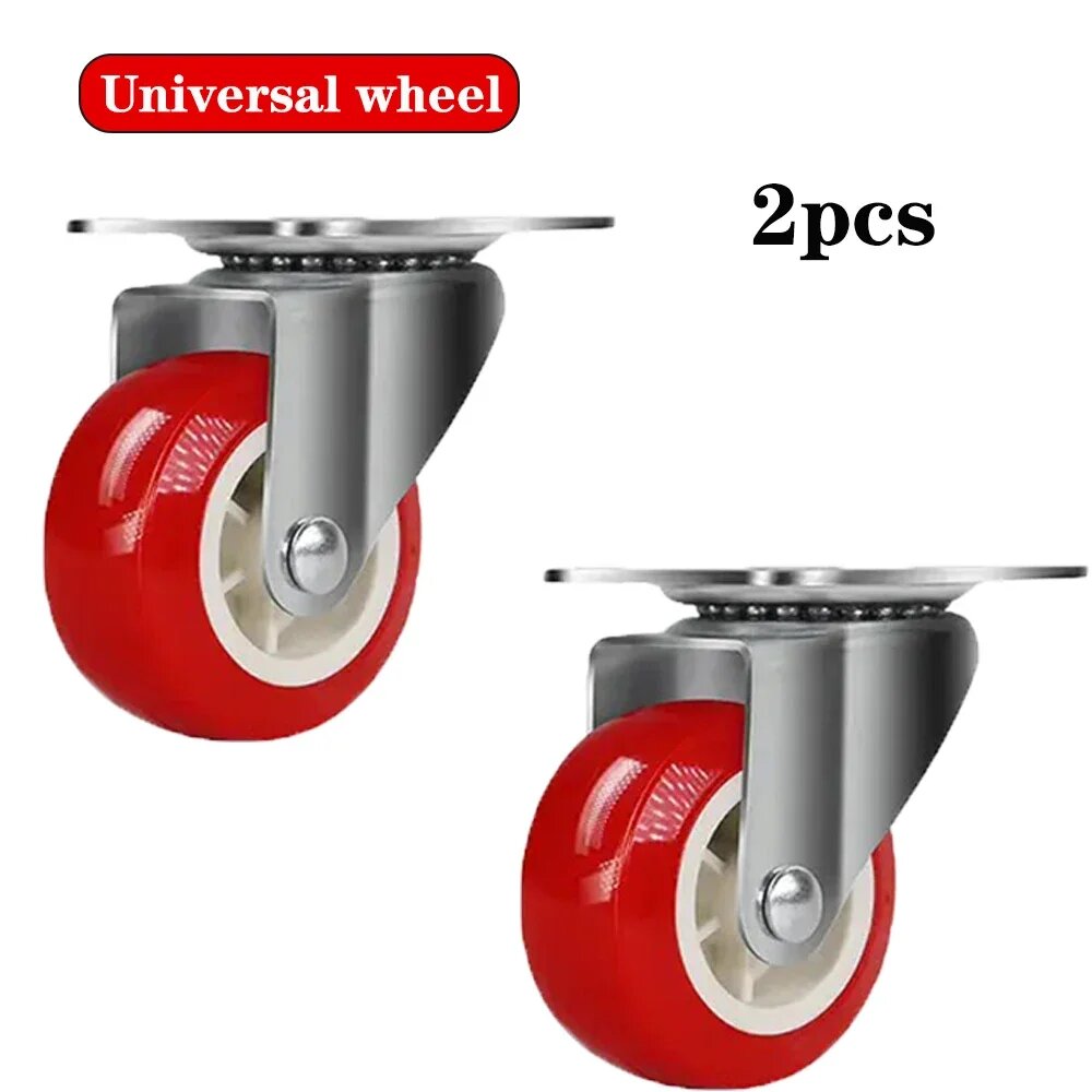 Универсальные Вращающиеся Ролики 1,5 Дюйма, Красные Фиксированные Колеса, Сверхмощное Одноколесное Резиновое Колесо Для Тележек