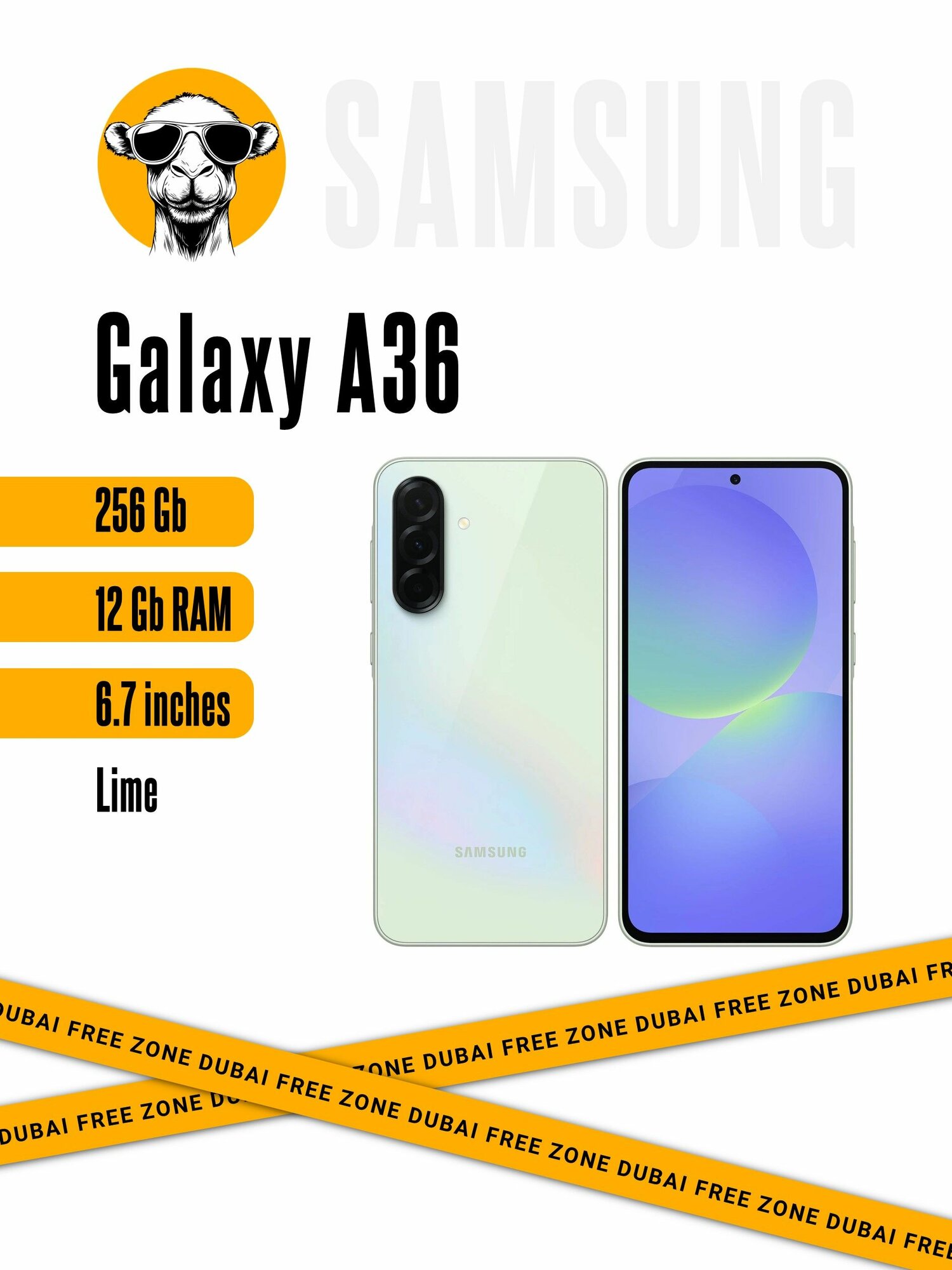 Смартфон Samsung Galaxy A36 12/256Gb Lime/Зеленый