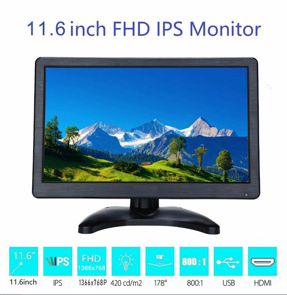 Монитор 11.6", 1366x768, LED, VGA/HDMI — фото 1