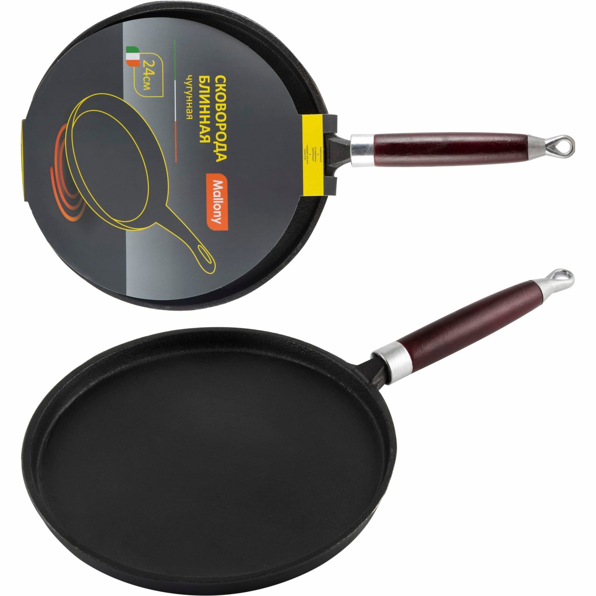 Сковорода MALLONY Сковорода блинная чугунная PCIF-24, диам