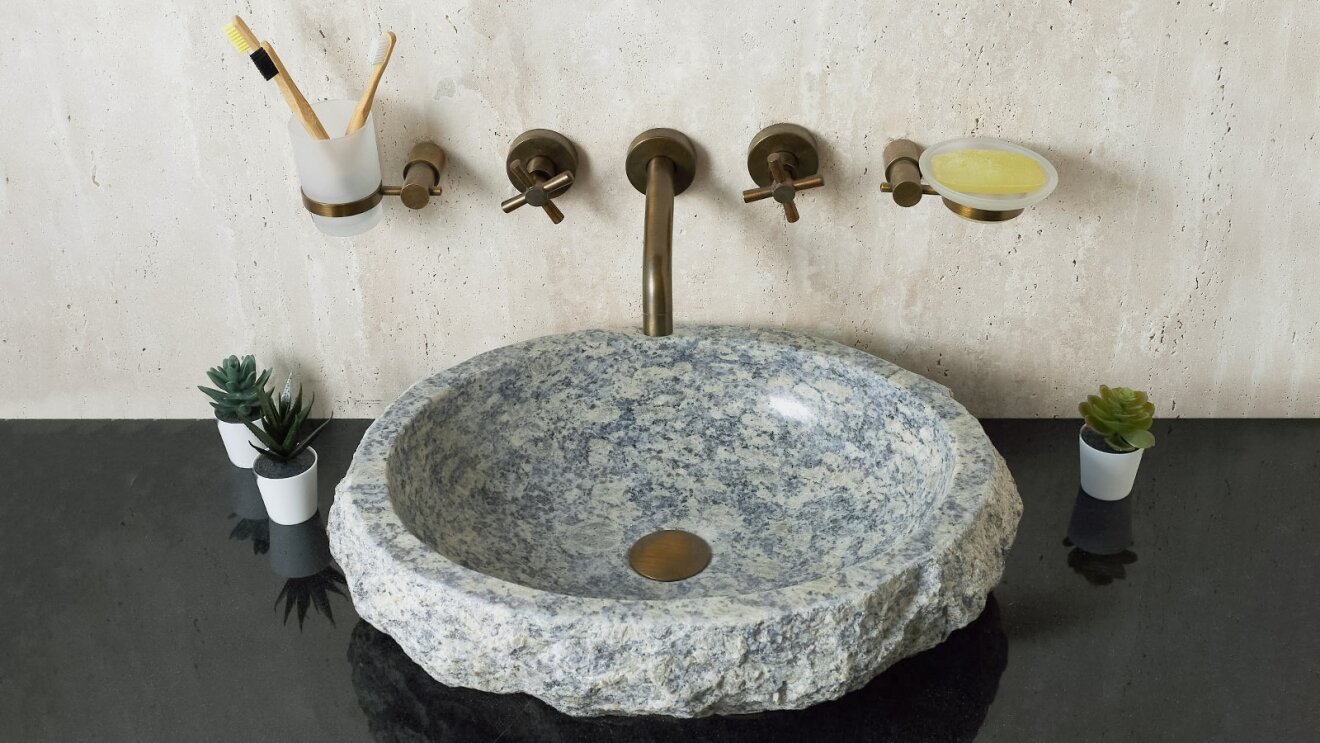 Овальная раковина из голубого камня гранита Distrito 014699311