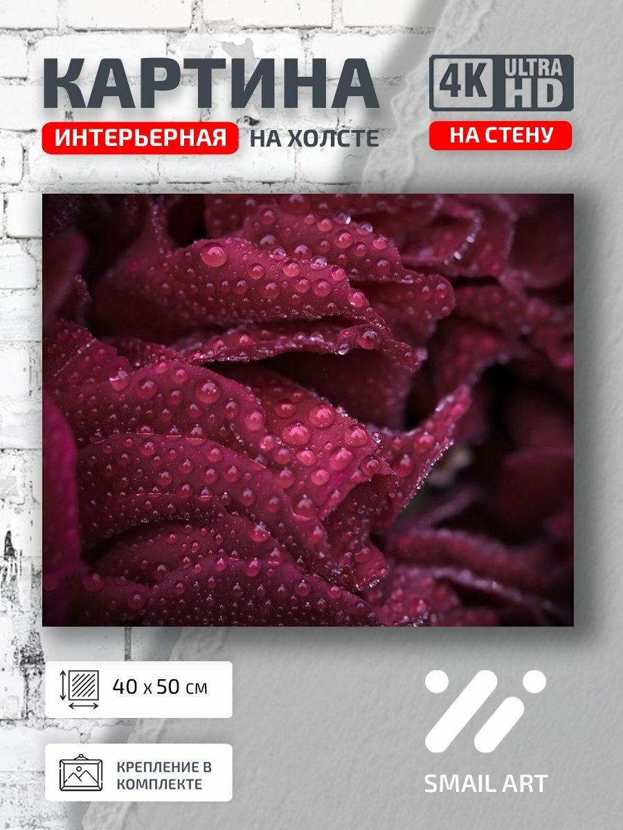 Картина на холсте интерьерная 40 на 50 на стену Капли Landscape для офиса пейзаж интерьер