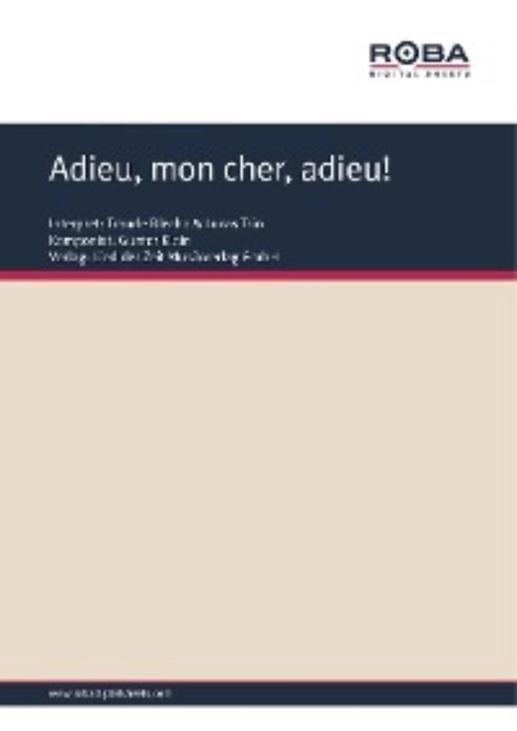 Adieu, mon cher, adieu! [Цифровая книга]