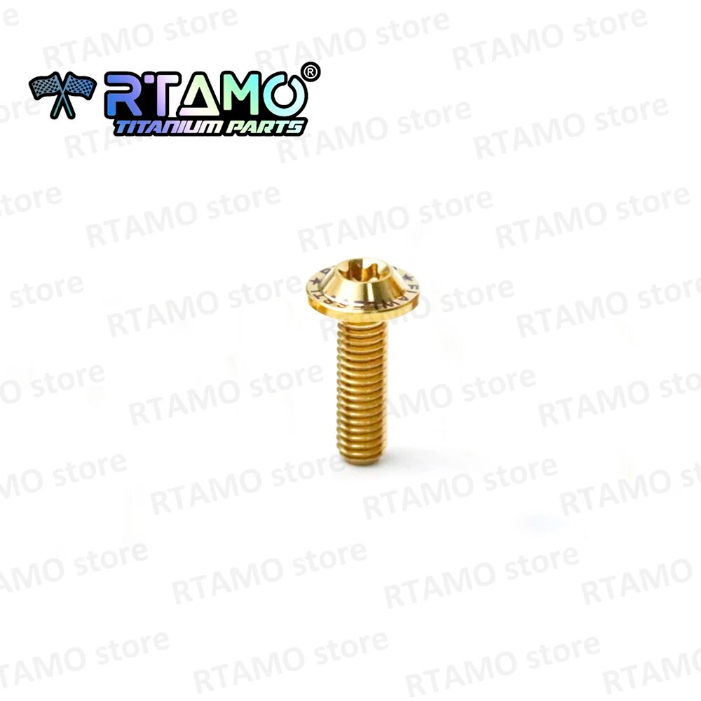 RTAMO Болт титановый M6X10/12/15/18/20/25/30 мм Torx для велосипеда Gold (1pc), M6X25 mm