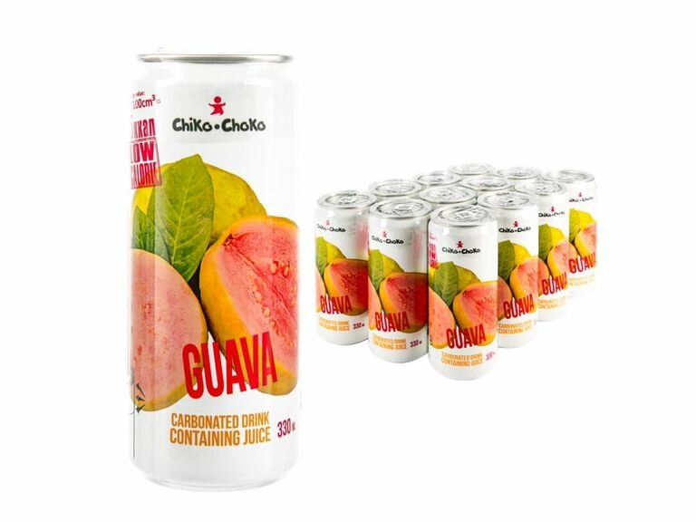 Газированный напиток Chiko-Choko, низкокалорийный, с содержанием сока гуавы, 0.33 литра 12 шт.