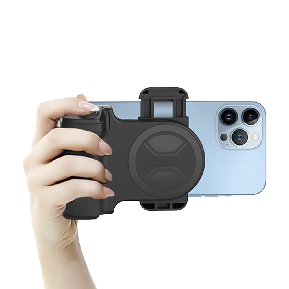 Wireless Handle Grip Phone Vlog Selfie Holder Stabilizer 360° Rotatable 1/4 Inch Screw Hole Detachable Remote Shutter iPhone 15/14/13/12 Android ABS 54.9-77.9mm 15M CR2032 1 Piece