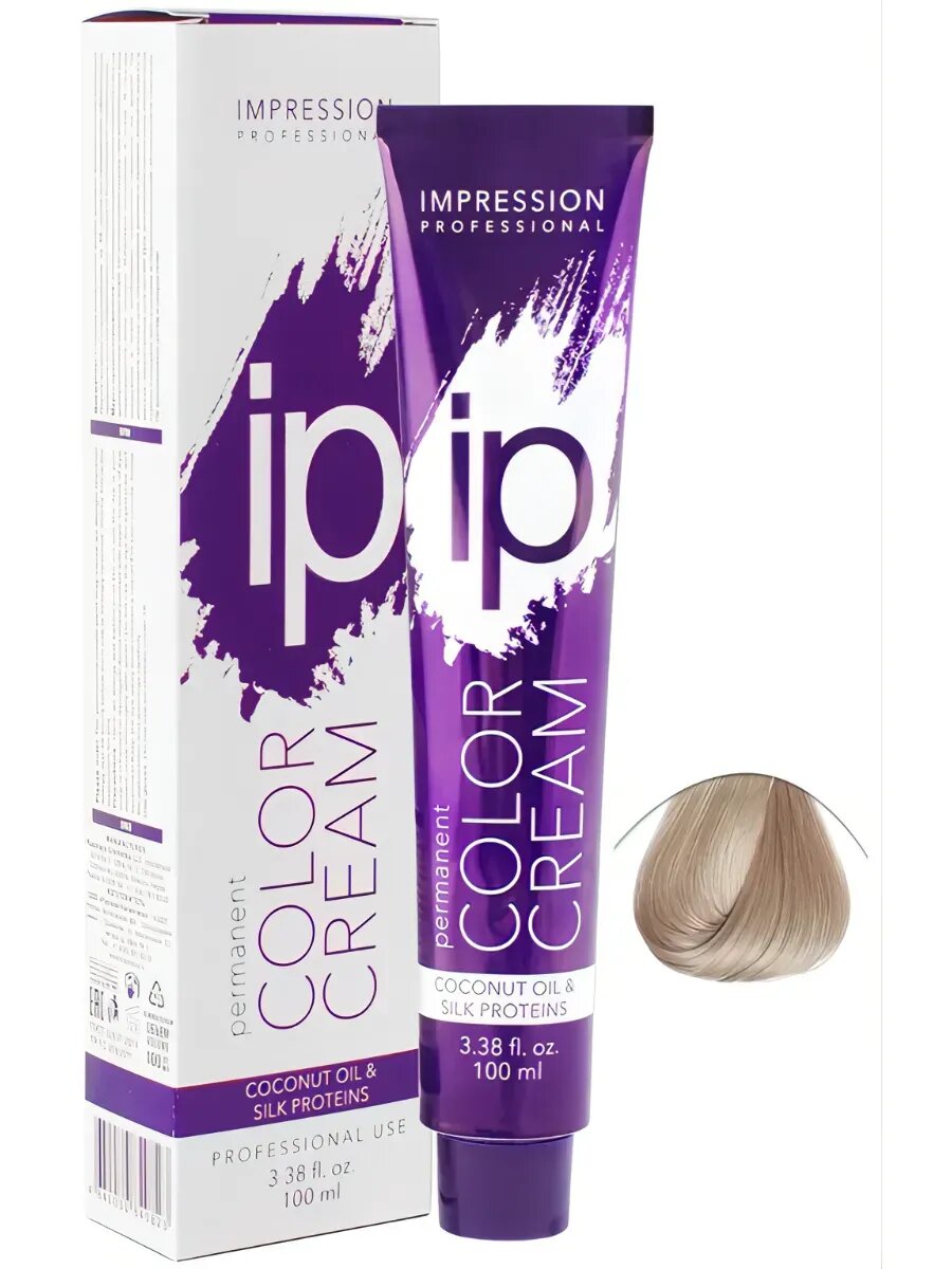 Стойкая крем-краска тон "Яркий блонд пепельный 10.1"