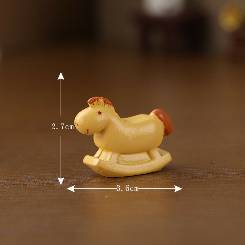 Миниатюра из смолы adorable resin bunny, декоративное украшение для сада, качающаяся лошадка