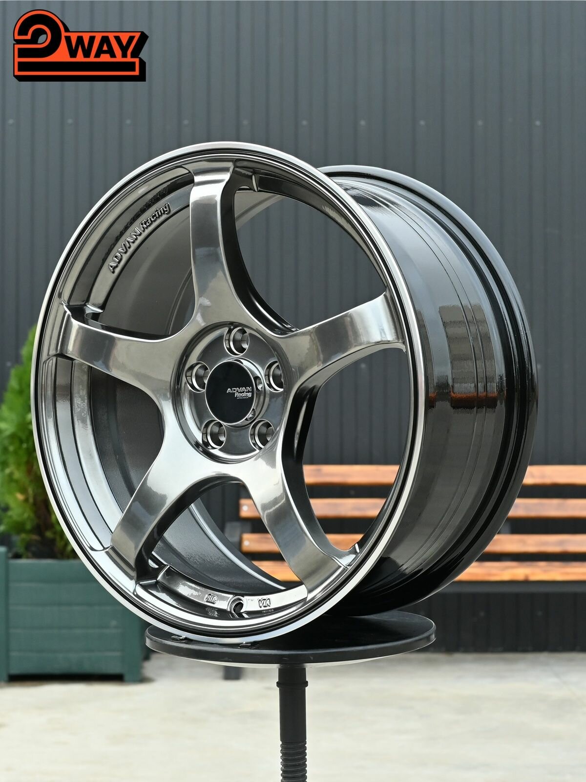 Литой диск Taigiro R17 Advan GT Стиль 7.5J ET38 5*100 Темный хром