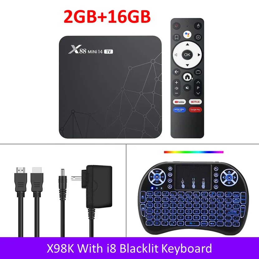X88 Mini 14 With Android 14.0 OS 2GB RAM 16GB ROM RK3518 Quad-Core CPU 4K Video Decoder 2.4G/5.0GHz Dual WiFi TV Box