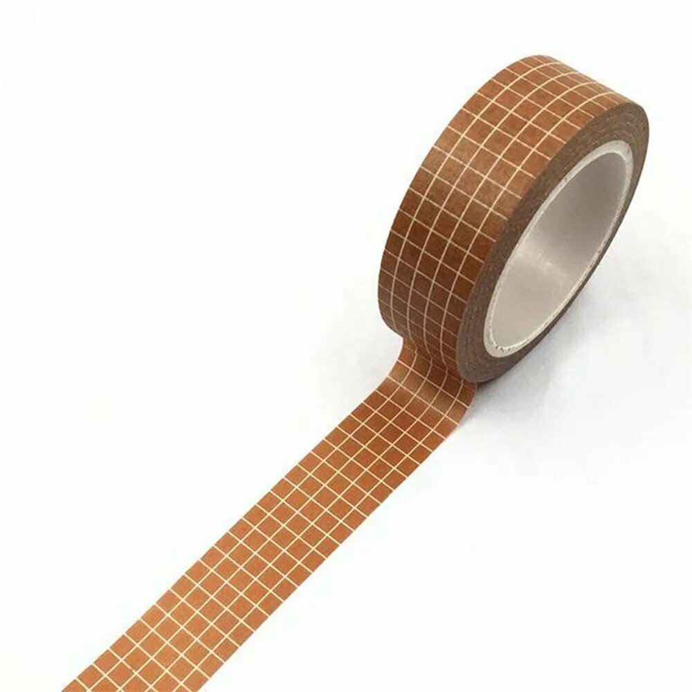 Клейкая лента из васи с клетчатым рисунком 10мм FG-06